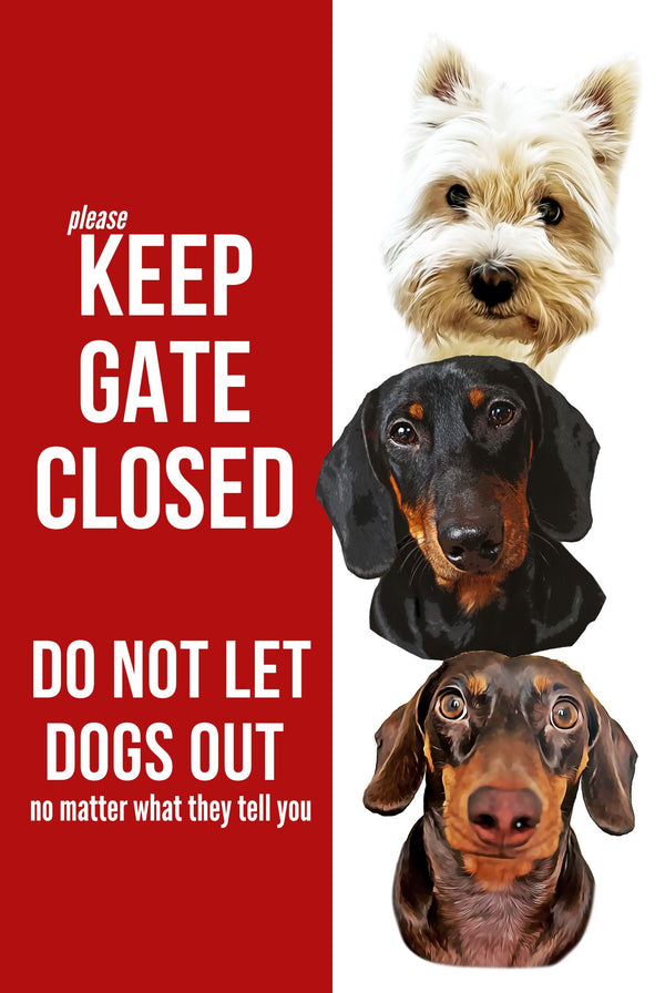 8x12 Aluminum Sign - Please keep gate closed customizable dog sign ...